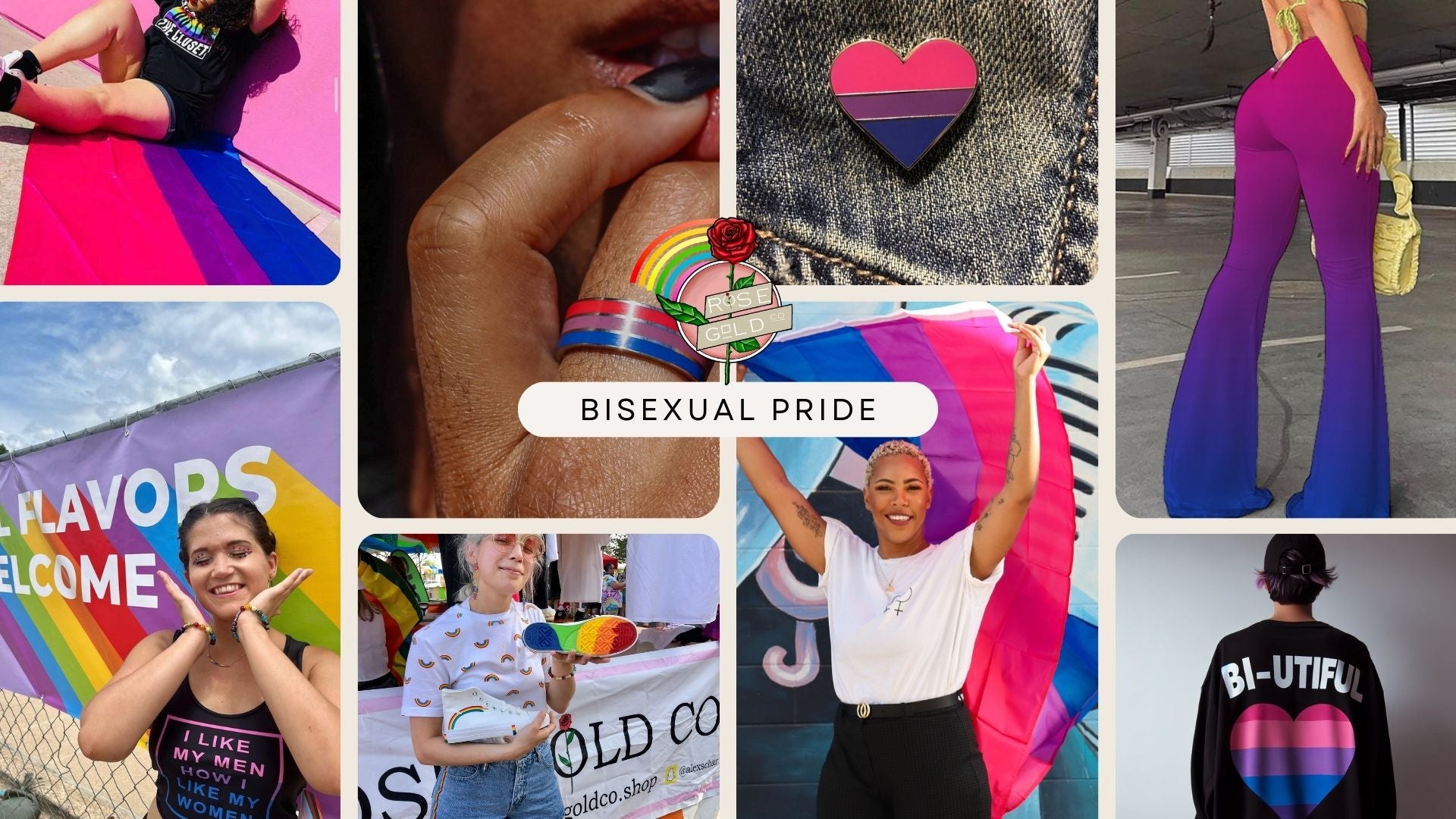 Bisexual Pride | Bi Clothing, Rings, Hats, Flags, Shirts – Rose Gold Co ...